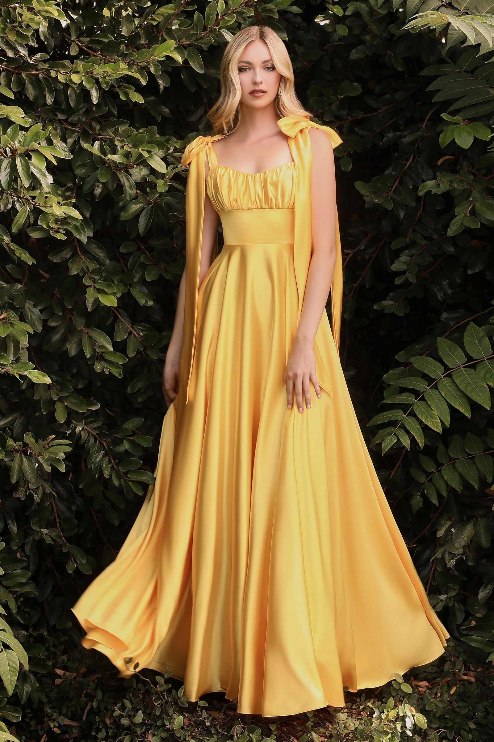 Cinderella Divine Yellow dress 7490 tie ribbon straps and rouched ...